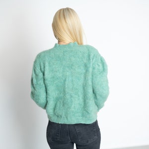 Hairy and Fluffy Yak Yarn Sweater , Soft Blue Jumper , Brushed and ...