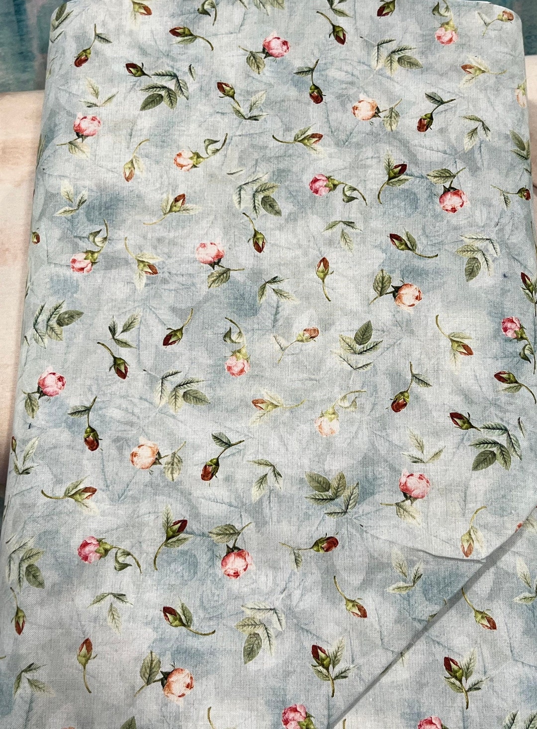 Pink Roses, Floral Cotton Fabric, Daniella, P&B Textiles - Etsy