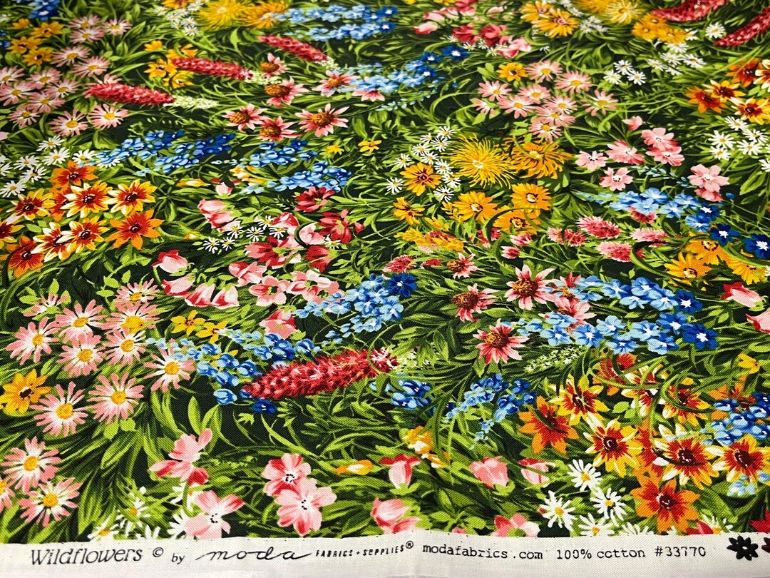 Field of Flowers, Wildflowers, Moda Fabrics - Etsy