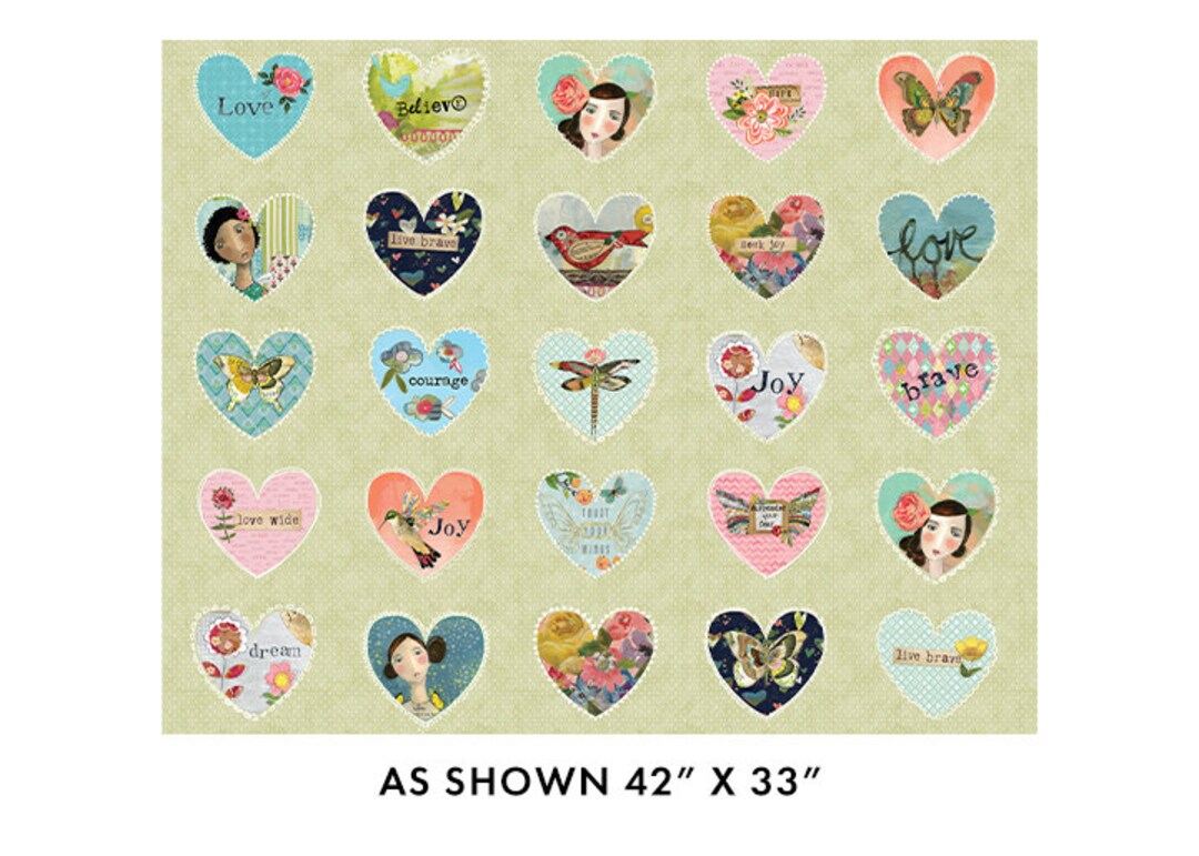 True Hears Led Panel, Kelly Rae Roberts, Benartex Fabric - Etsy