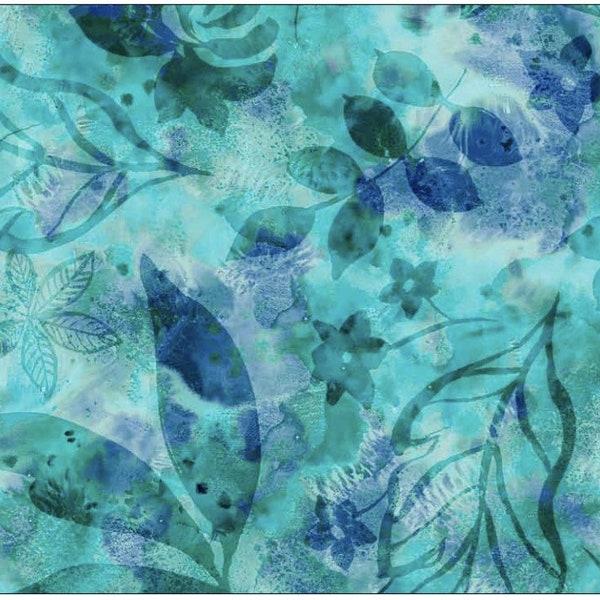 Teal Floral Fabric - Etsy