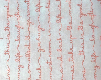 Cotton Script Fabric - Etsy