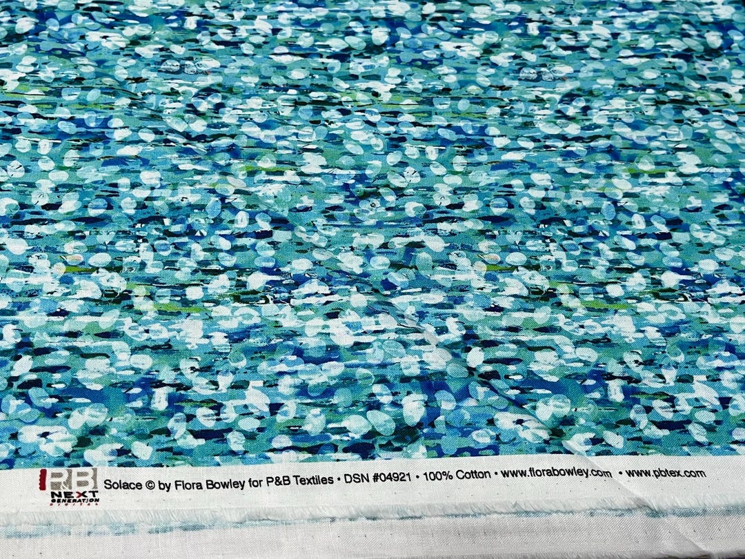 Solace Teal Dots, Flora Bowley, P&B Textiles - Etsy