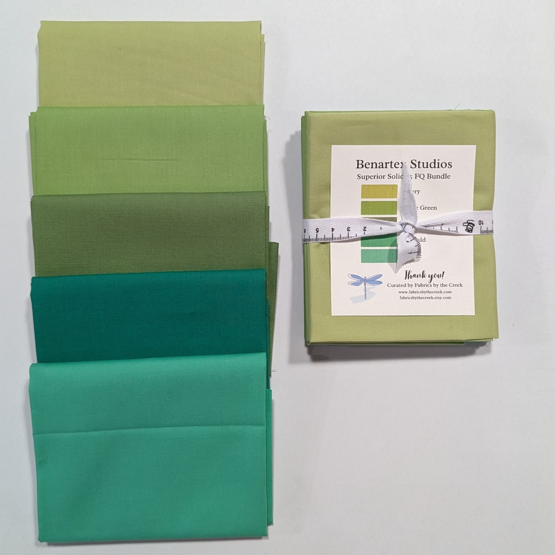 Green Solid FQ Bundle, Superior Solids, Benartex Fabrics - Etsy