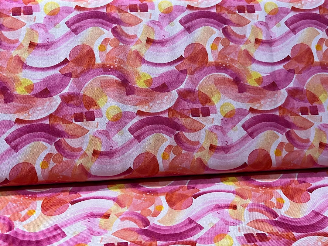 Abstract Waves, Pink Geometric, Playground, Amarilys Henderson, Moda ...