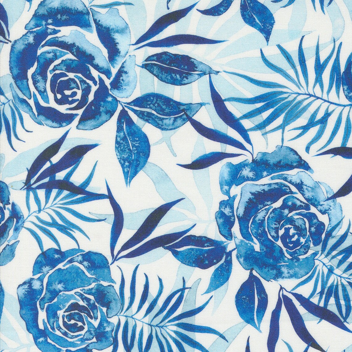 Prussian Rose Florals - Light Blue, Coming up Roses, Create Joy Project ...