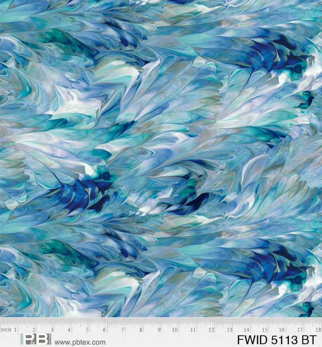 108" Wide Fabric, Blue Teal Fluidity, P&B Textiles - Etsy
