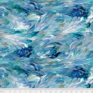 108" Wide Fabric, Teal Fluidity, P&B Textiles - Etsy