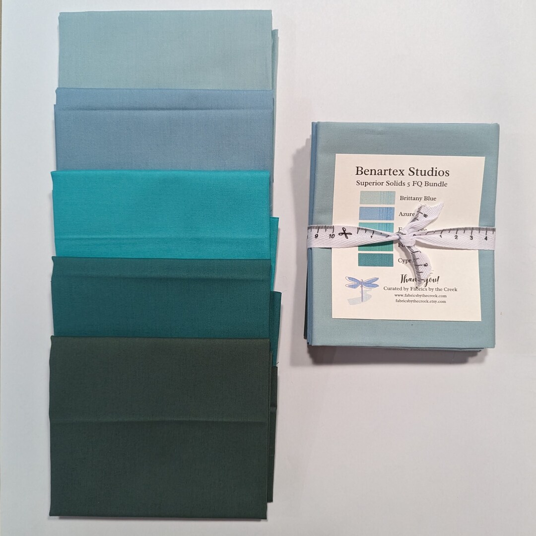 Teal Solid FQ Bundle, Superior Solids, Benartex Fabrics - Etsy