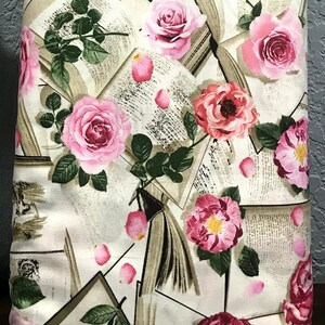 Pink Rose Fabric, Book Fabric, Fabric by the Yard, Timeless Treasures ...