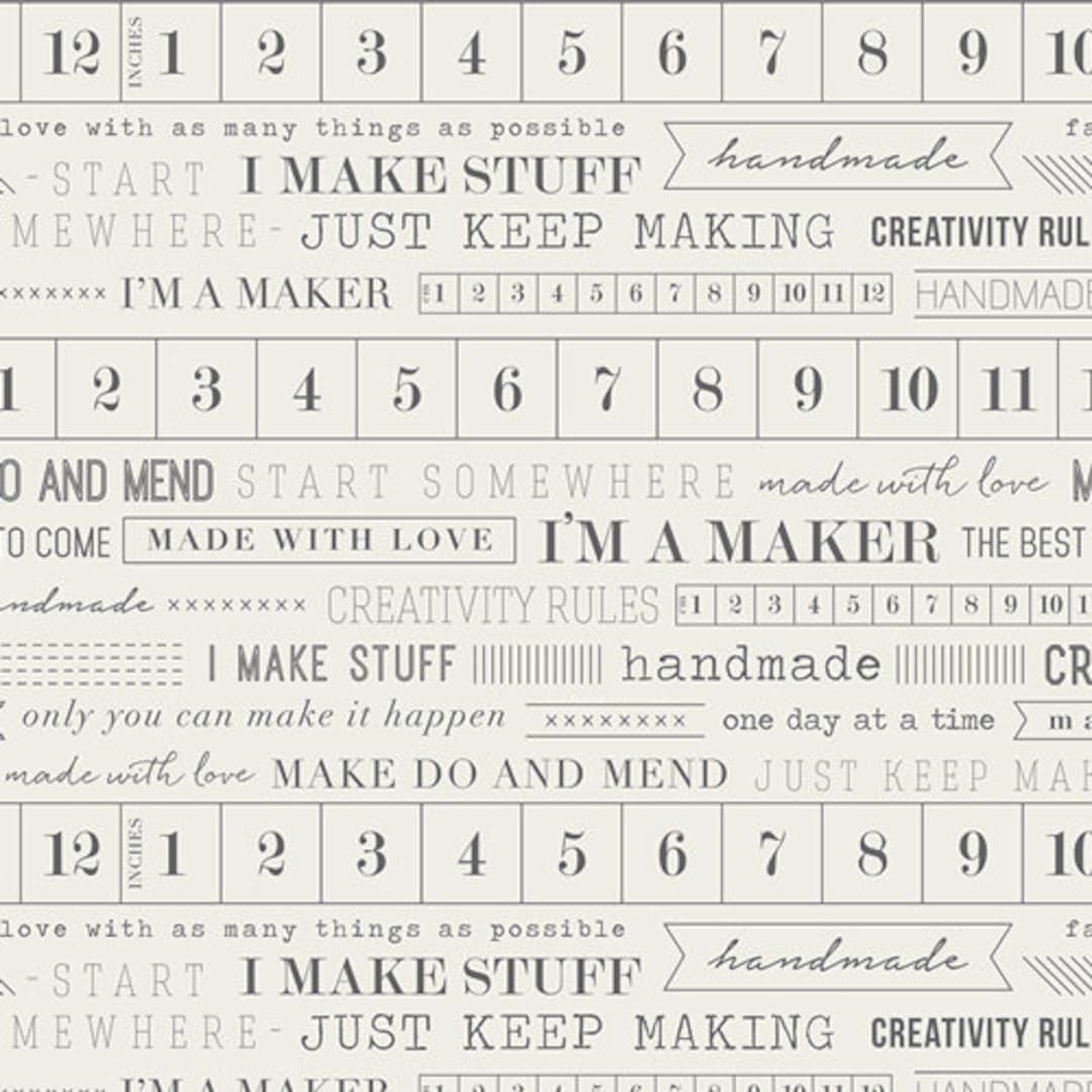 Word Cotton Fabric, Numbers, I'm A Maker, MKR-3891, Art Gallery Fabrics ...