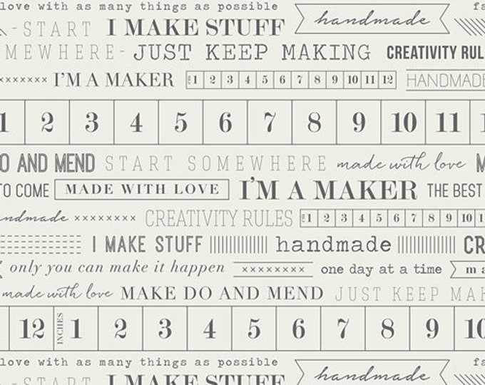 Word Cotton Fabric, Numbers, I'm A Maker, MKR-3891, Art Gallery Fabrics ...