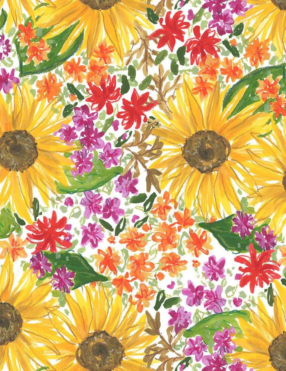End of Bolt Special 1 Yard Remaining. Sunflowers Floral, Dear Stella ...