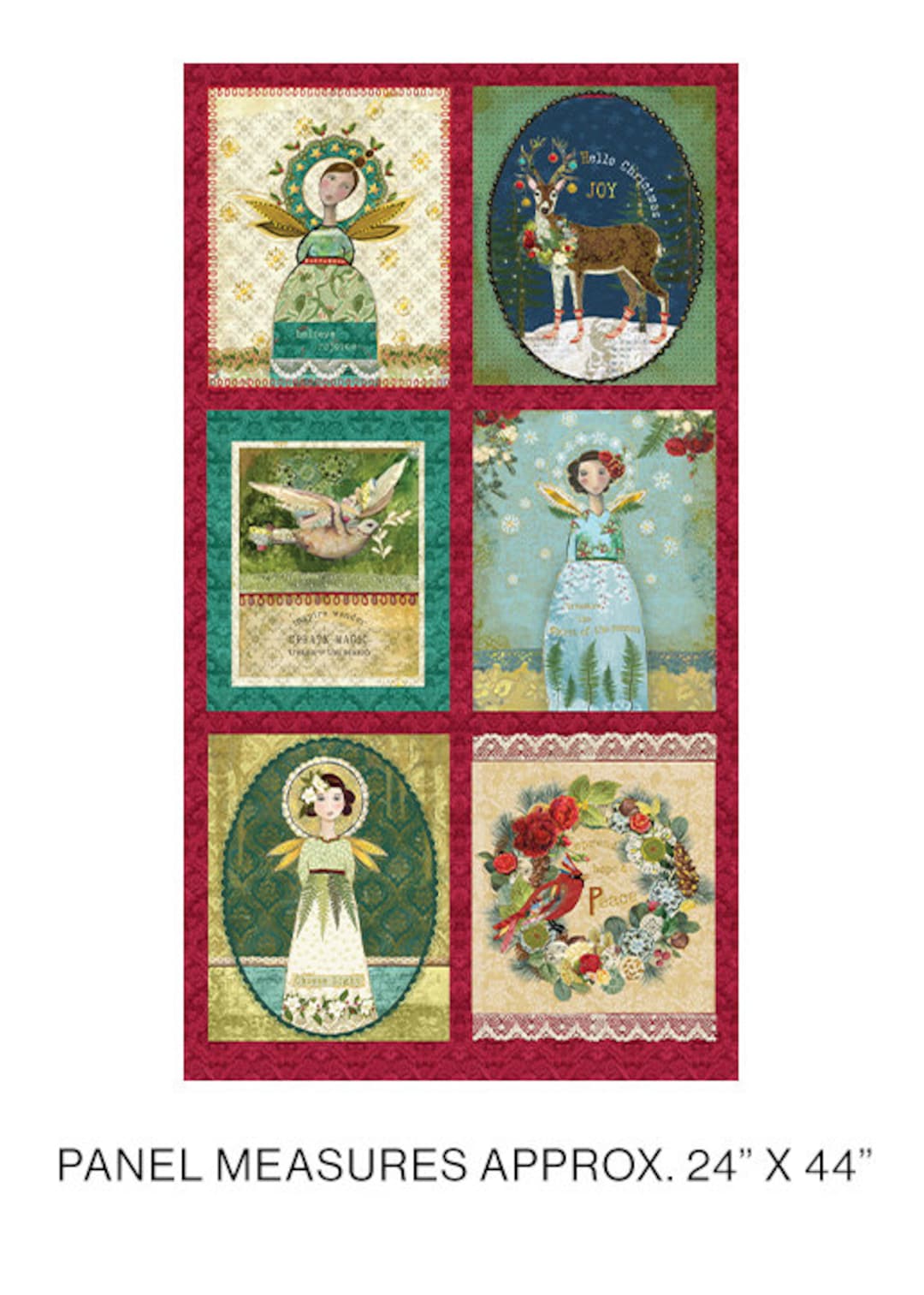 Christmas Magic Panel, Kelly Rae Roberts, Cotton Fabric, Benartex ...