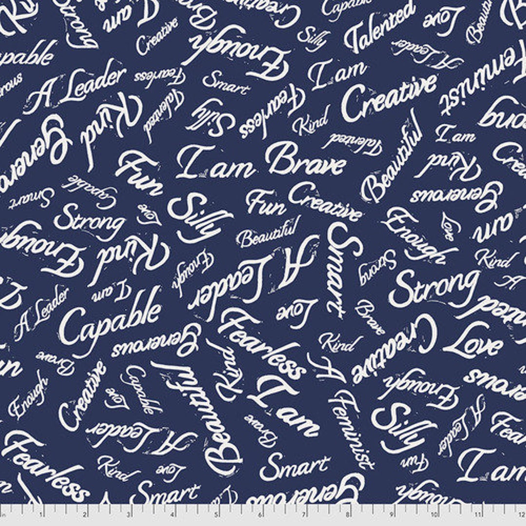 Blue Word Fabric, Valori Wells, Free Spirit Fabrics - Etsy