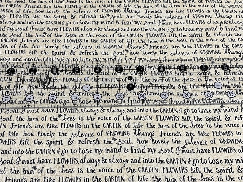 Garden Notes, Text and Words, Kathy Schmitz, 7052 12, Moda Fabrics - Etsy