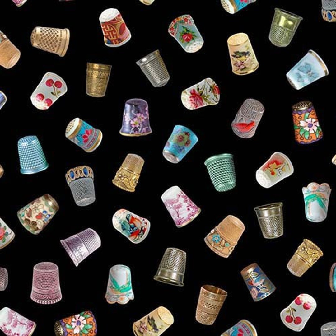 Thimble Cotton Fabric, Vintage Sewing Stash, Aimee Stewart, Michael ...