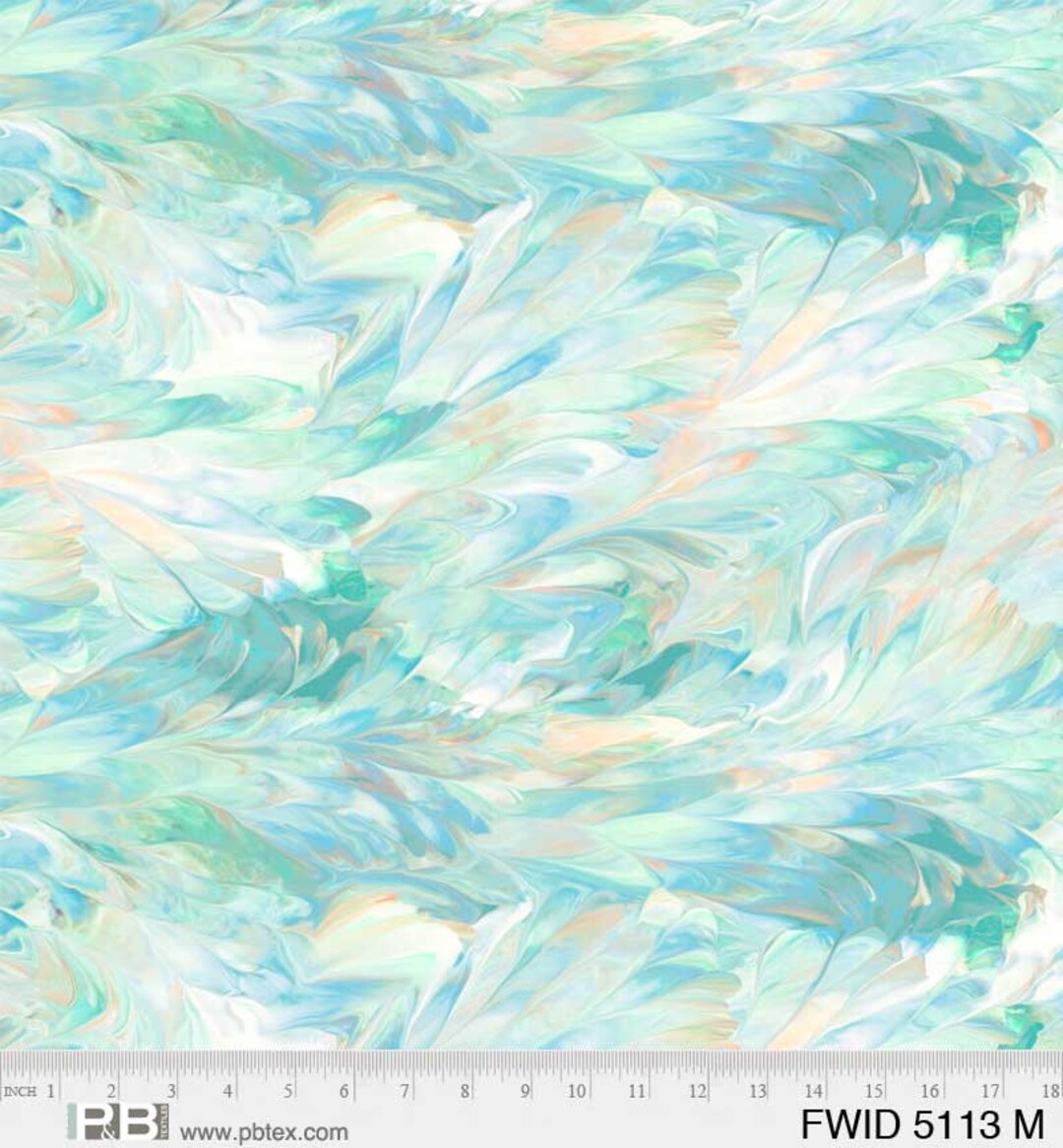 108" Wide Fabric, Teal Fluidity, P&B Textiles - Etsy