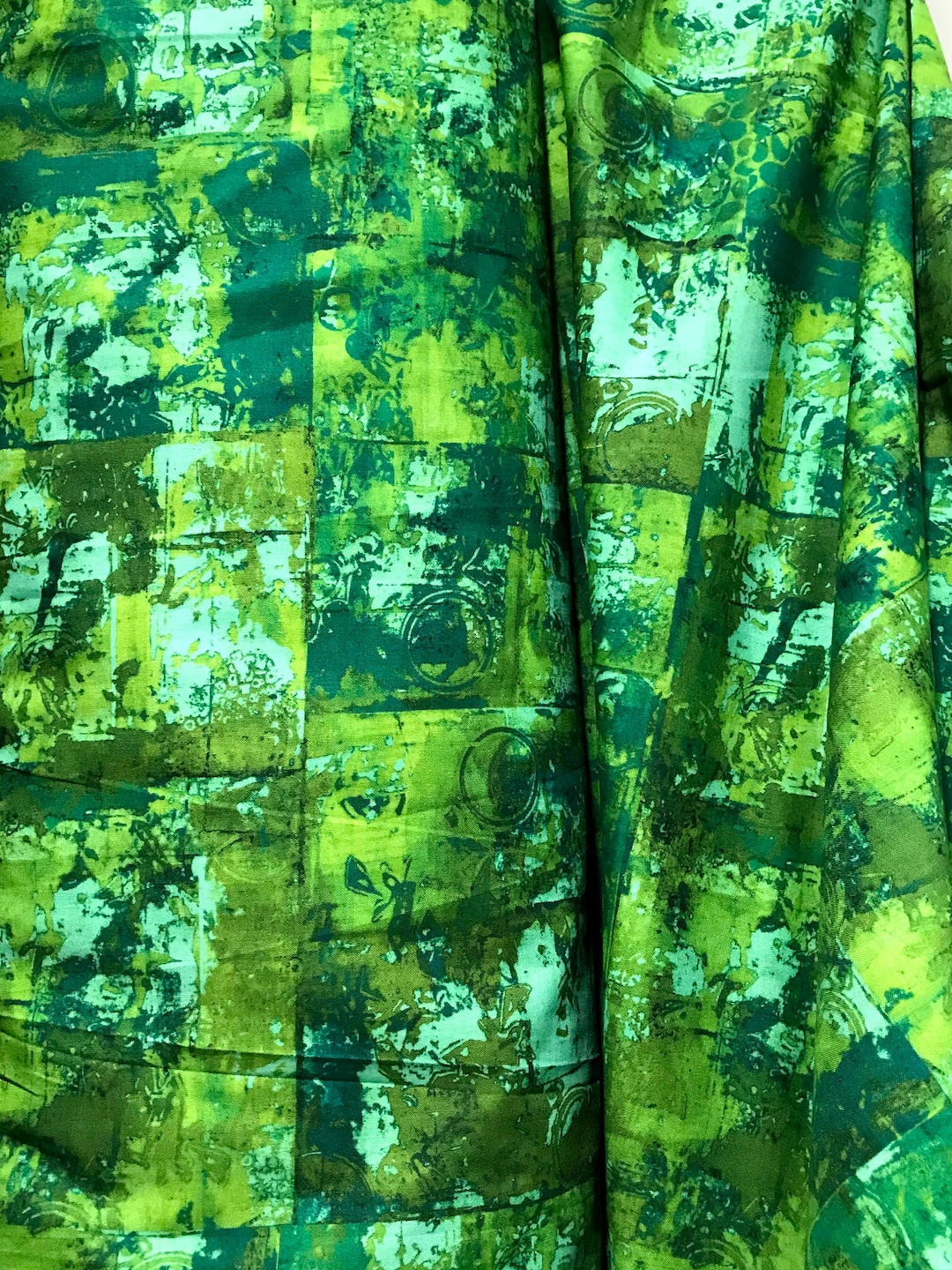 Green Wideback, 108" Modern Fabric, Warehouse District, Leslie Tucker ...