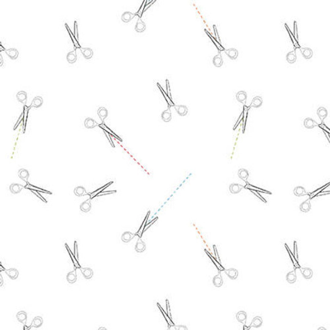 Scissor Cotton Fabric, White Fabric, Lower the Volume, Blank Fabric - Etsy