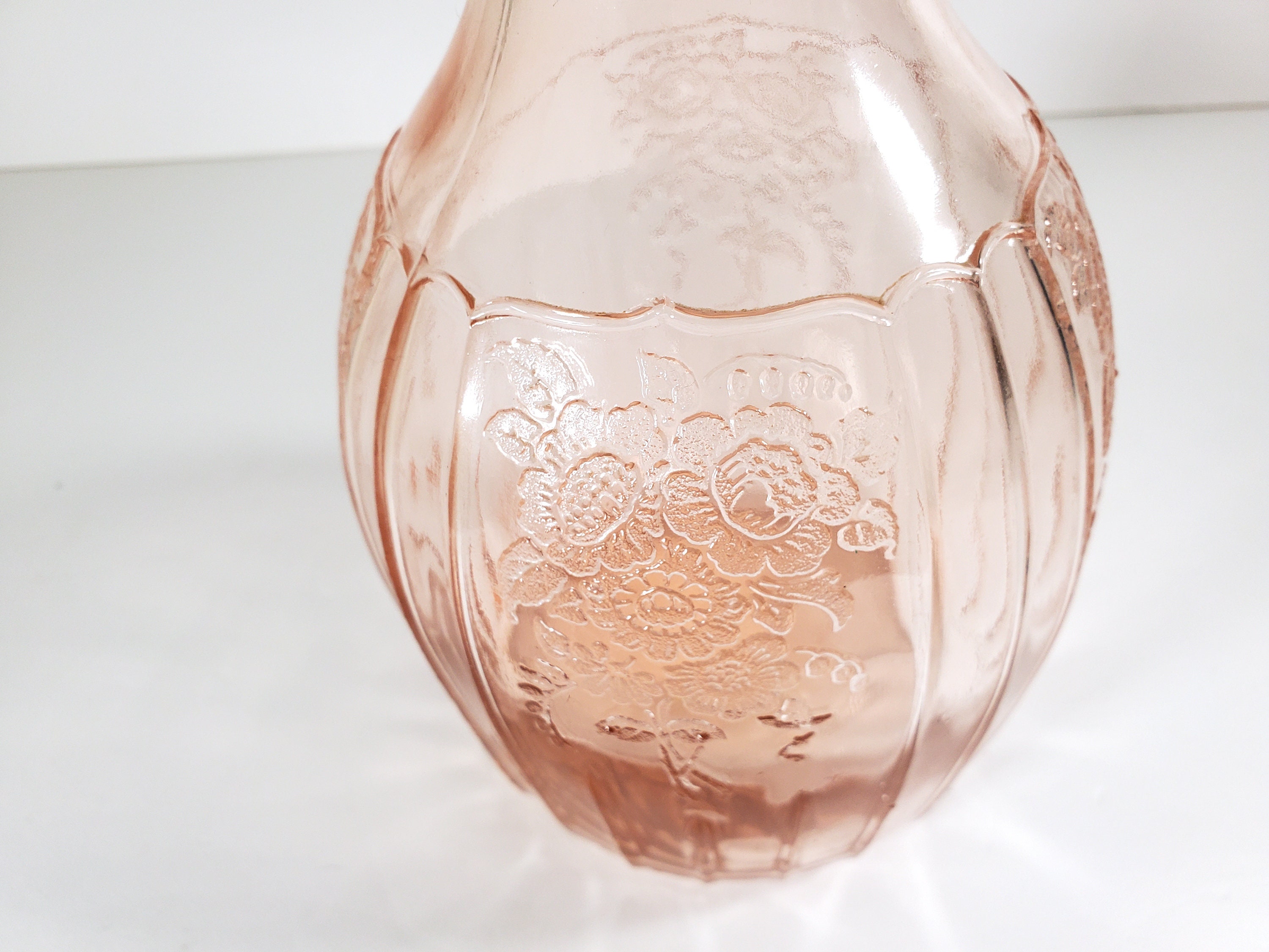Vintage Pink mayfair Depression Glass Decanter Anchor Hocking C. 1931 ...