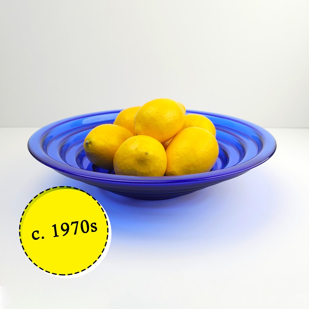 Vintage Midcentury Cobalt Blue Glass Bowl - C. 1970s - Etsy