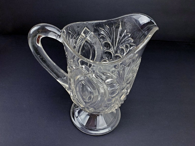 Antique arrow Sheaf EAPG Clear Glass Pitcher Co-operative Flint Glass ...