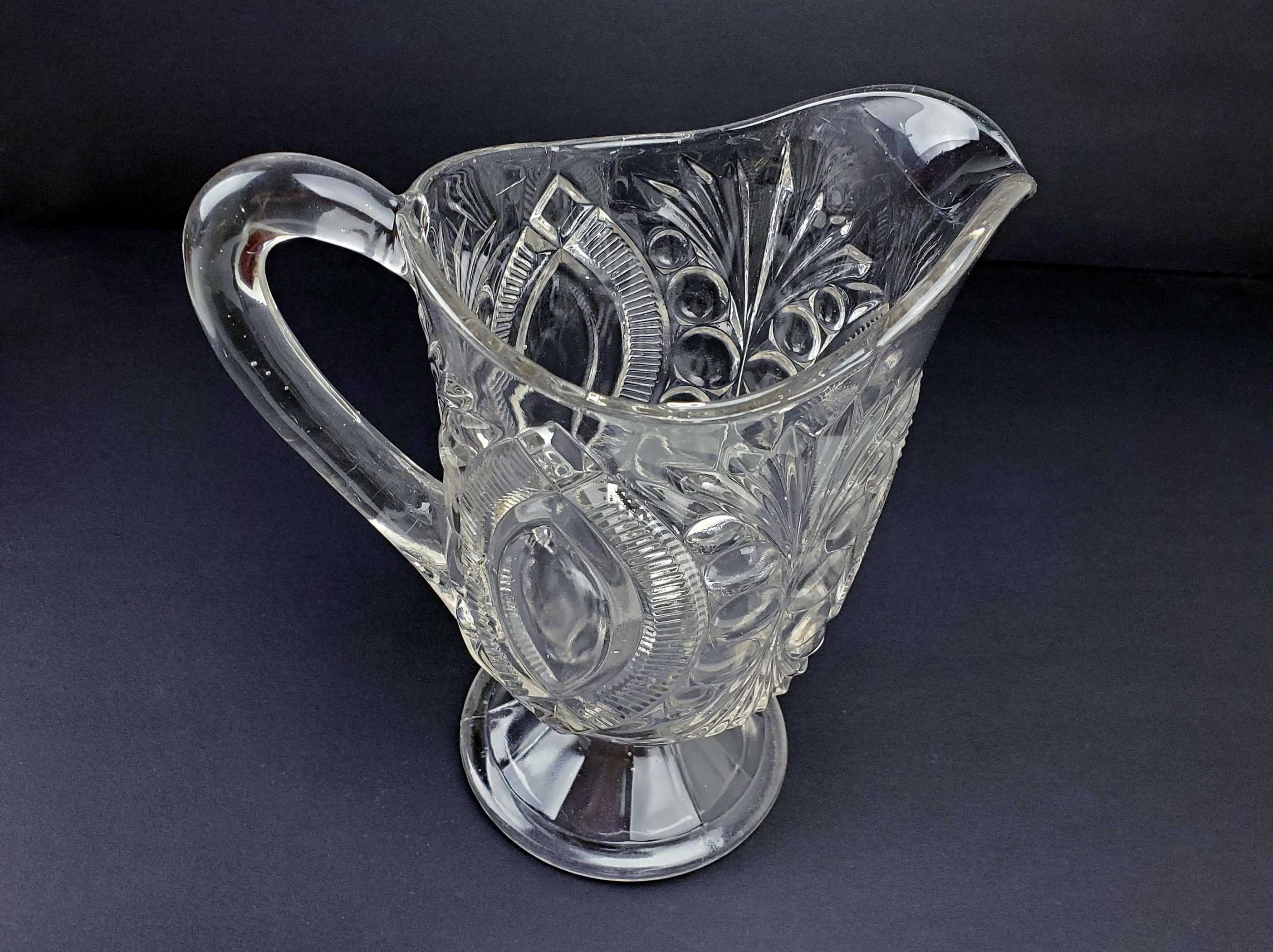 Antique arrow Sheaf EAPG Clear Glass Pitcher Co-operative Flint Glass ...