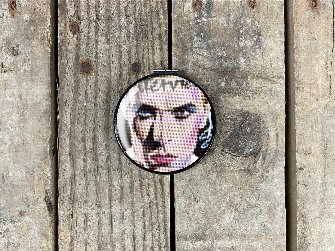 2 in 1 Vegan Leather Rock Star Interview Parody Resin Art Pocket Mirror ...