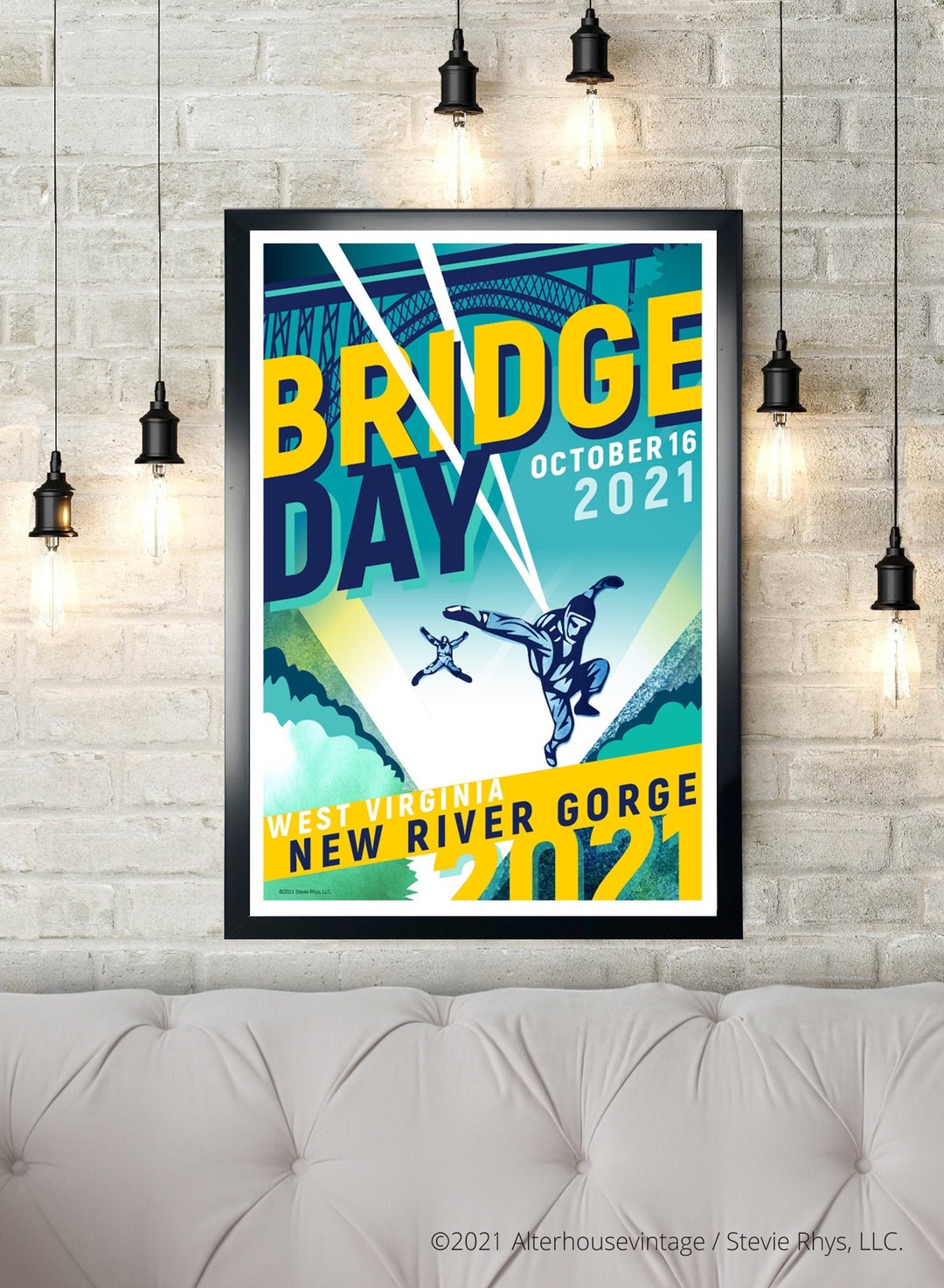 Bridge Day 2021 New River Gorge National Park Framed Travel Poster. A ...
