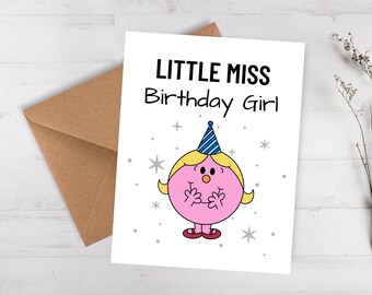 Little Miss Birthday Card - Etsy