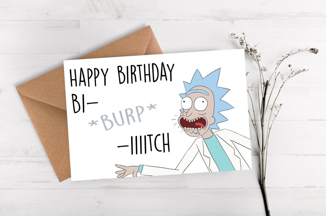Rick and Morty Birthday Card / funny birthday card for him / | Etsy