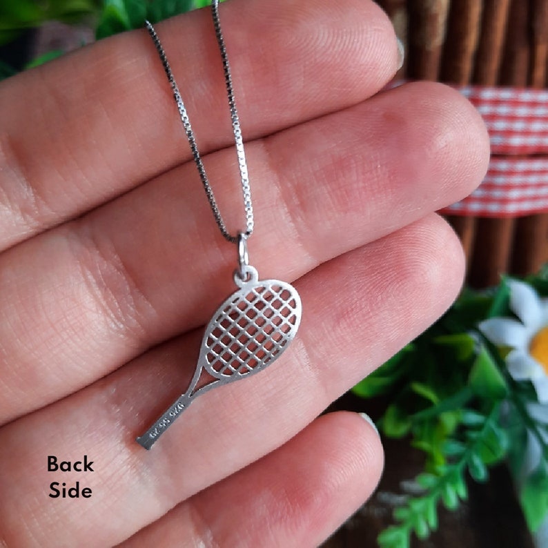 Solid Silver Pendant Tennis Racquet Unique Tennis Gift Ideas - Etsy
