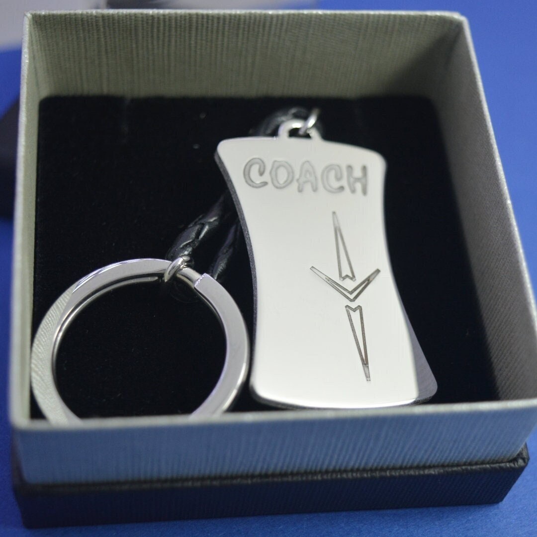 Steel Keychain Coach Gifts Silver Keychain Coach Keychain - Etsy