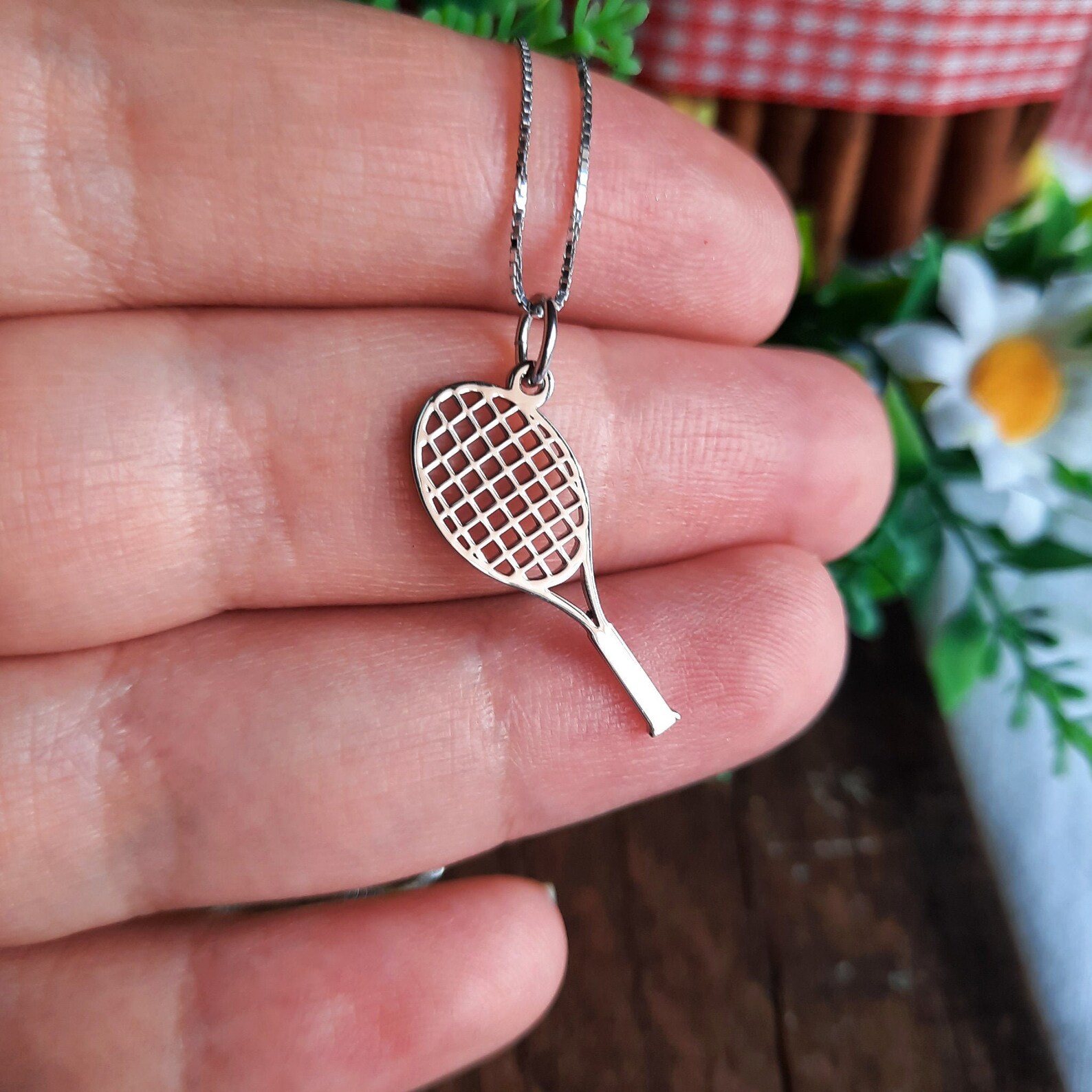 Solid Silver Pendant Tennis Racquet Unique Tennis Gift Ideas - Etsy