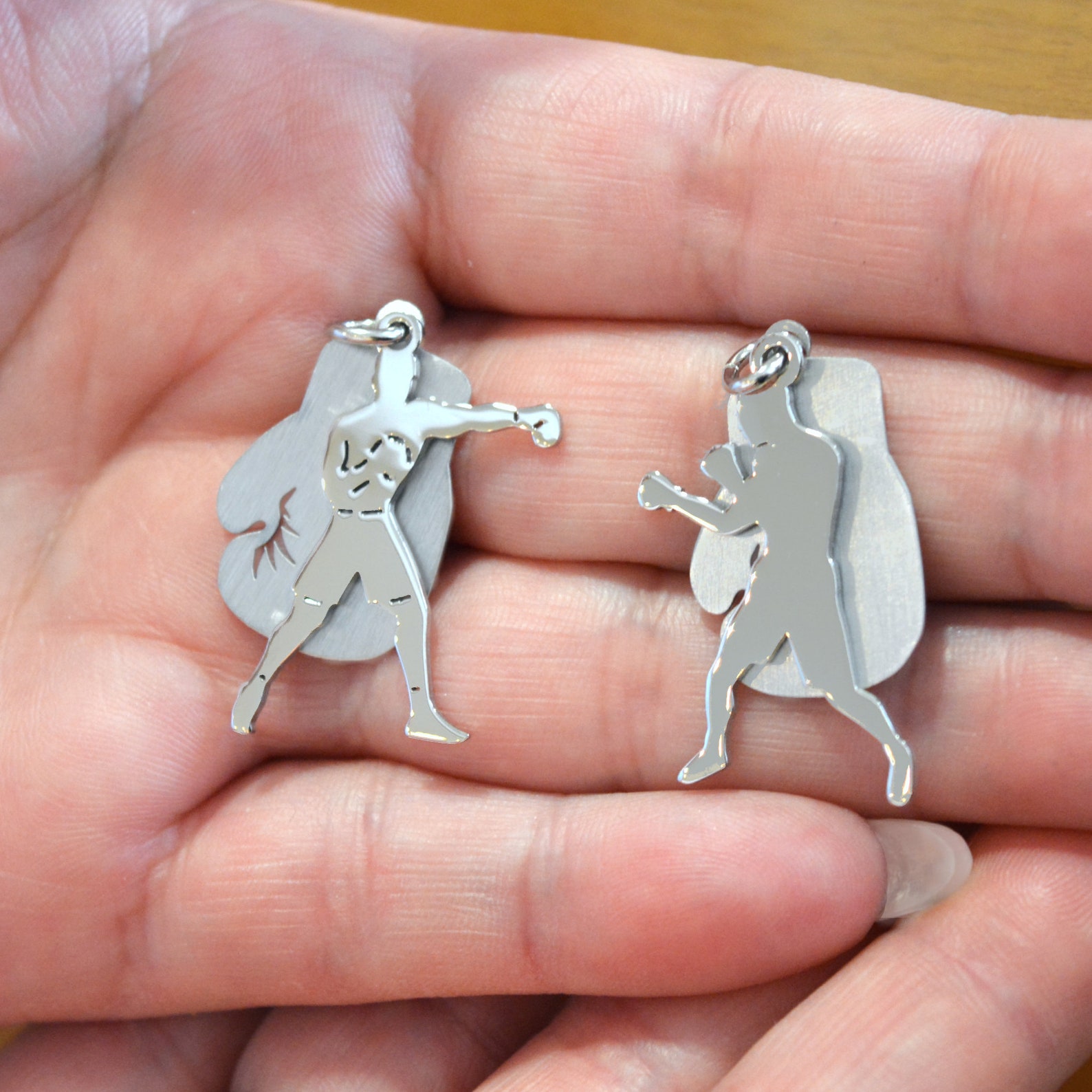 Mens Necklace Boxing Gifts Gift for Him Silver Men - Etsy