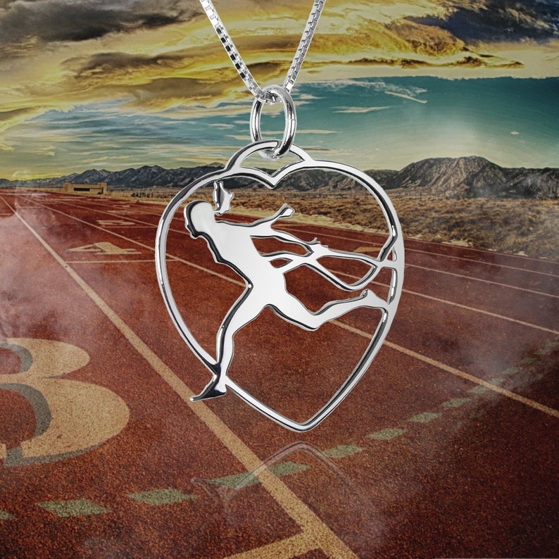 Solid Silver Pendant of a Female Runner Woman Runner Gift for - Etsy