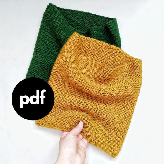 Knit Snood Pattern Pdf Scarf Pattern Knitted Snood Pattern Etsy