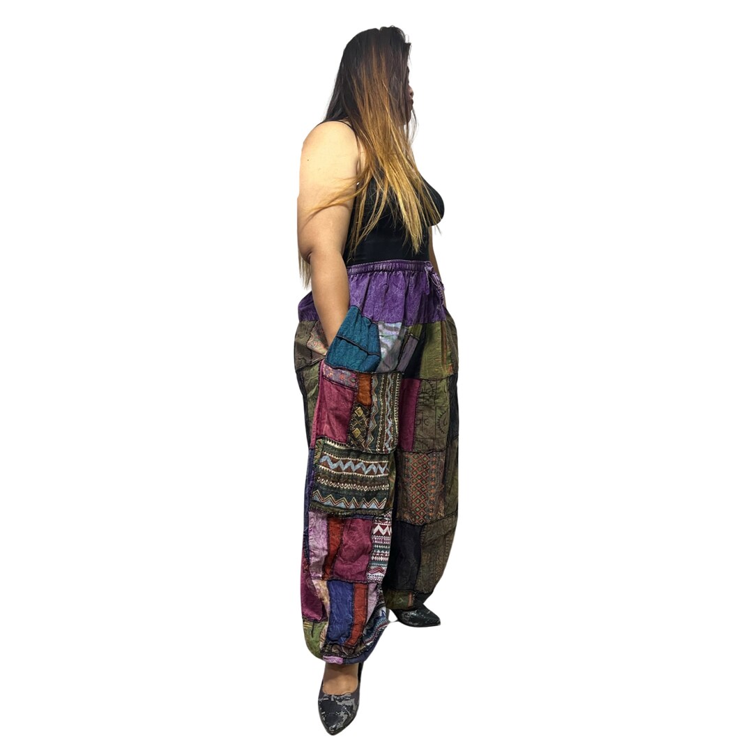 Beautiful Boho Plus-size Patchwork Pant-ethically Made Multicolored ...