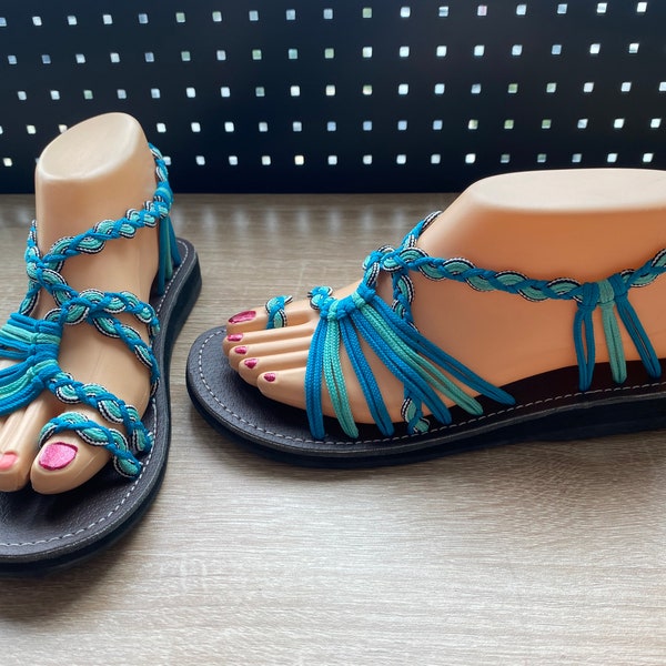 Teal Sandals - Etsy