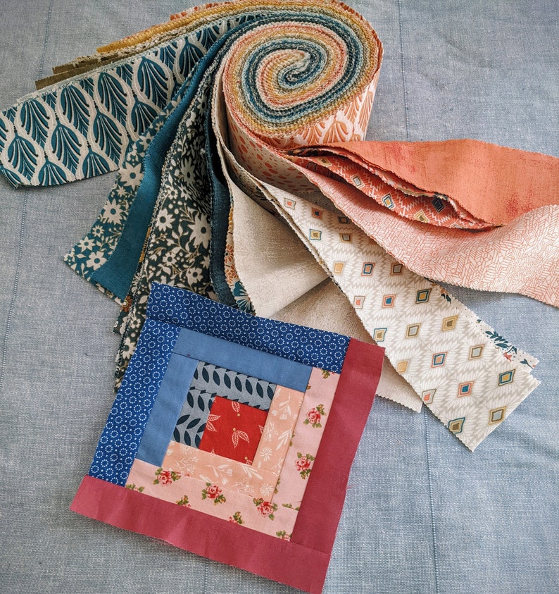 6-inch Log Cabin Quilt Block - Foundation Paper Piecing Block for 1.25 ...