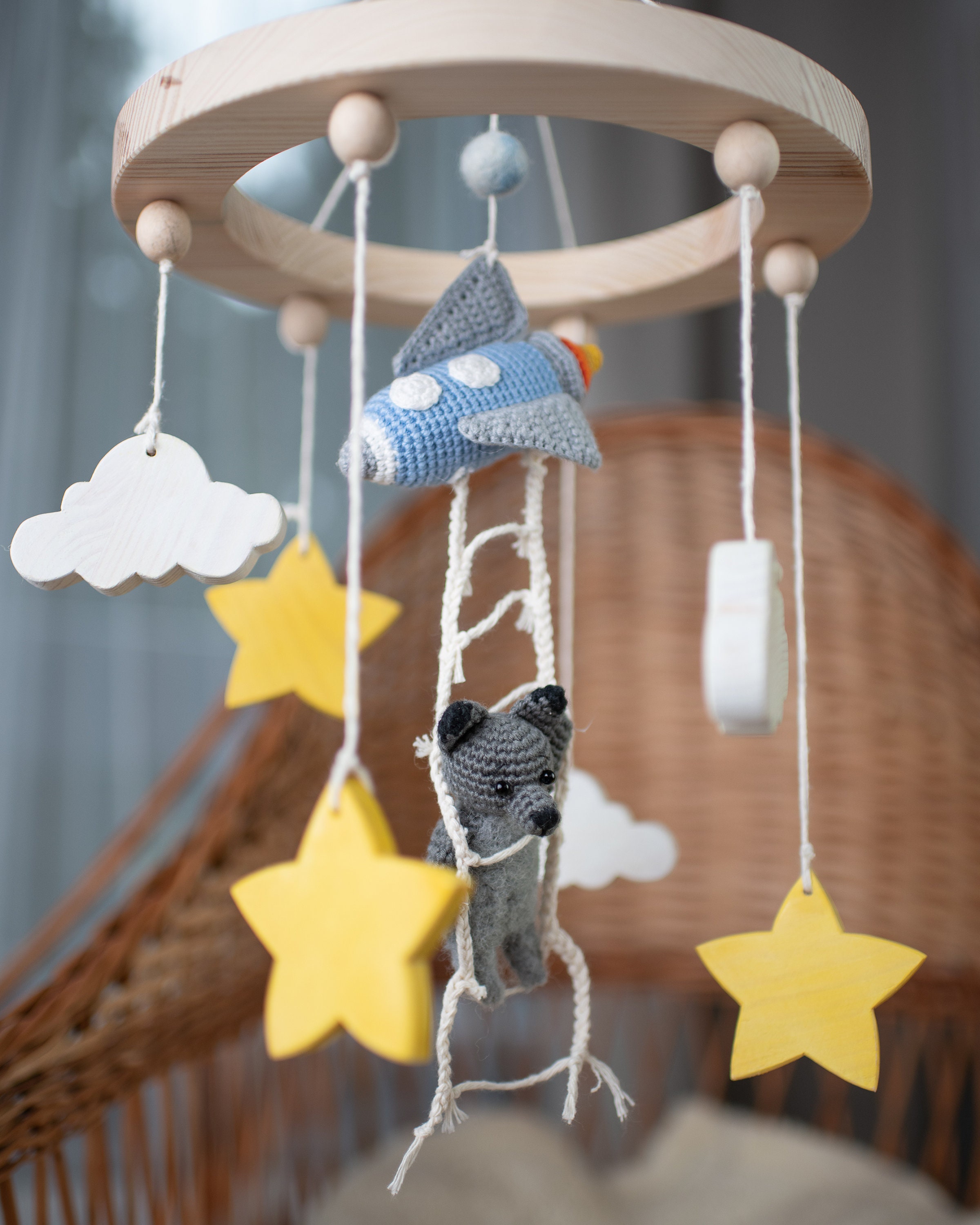 Space Mobile. Animals Mobile. Rocket Mobile. Star Baby Wooden - Etsy