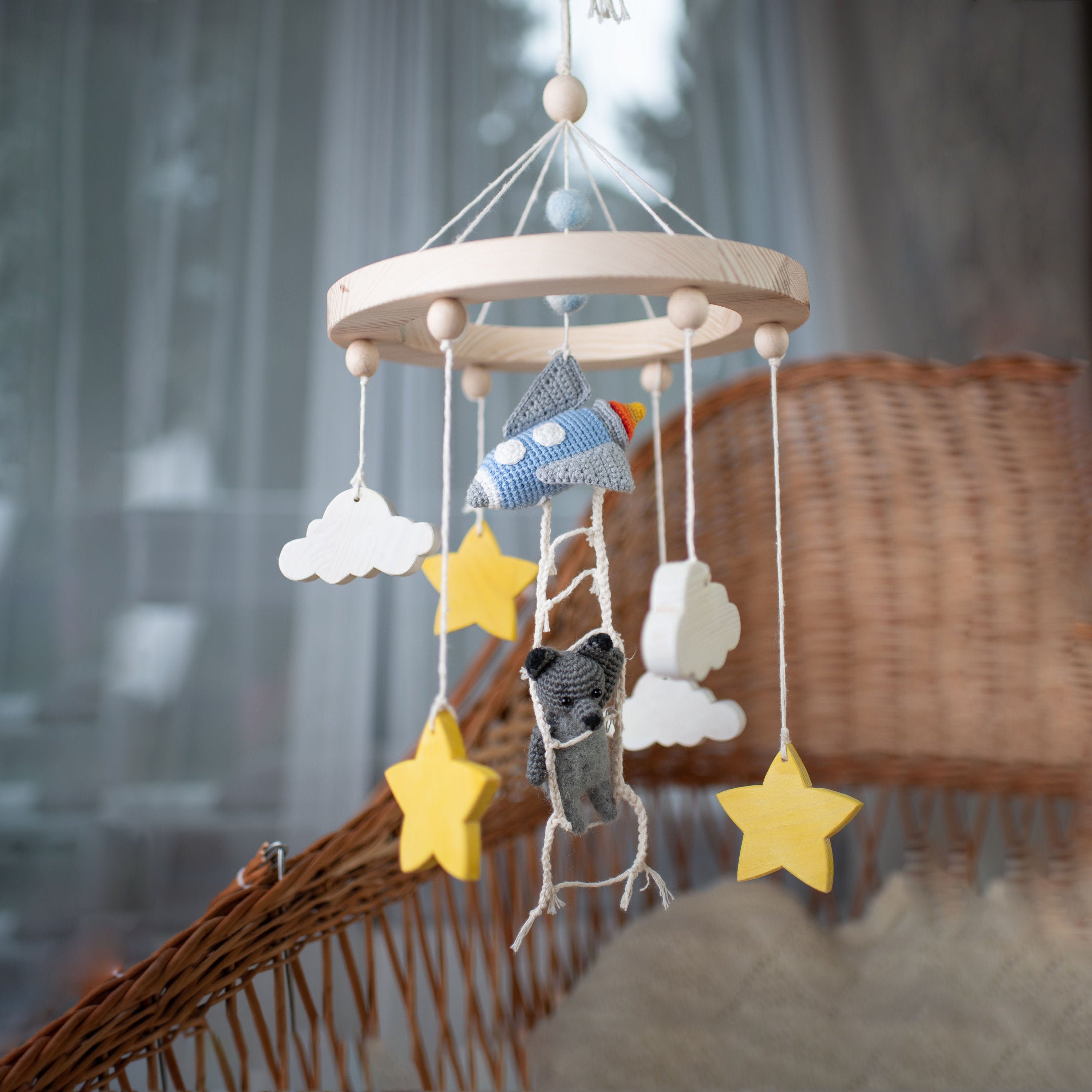 Space Mobile. Animals Mobile. Rocket Mobile. Star Baby Wooden - Etsy