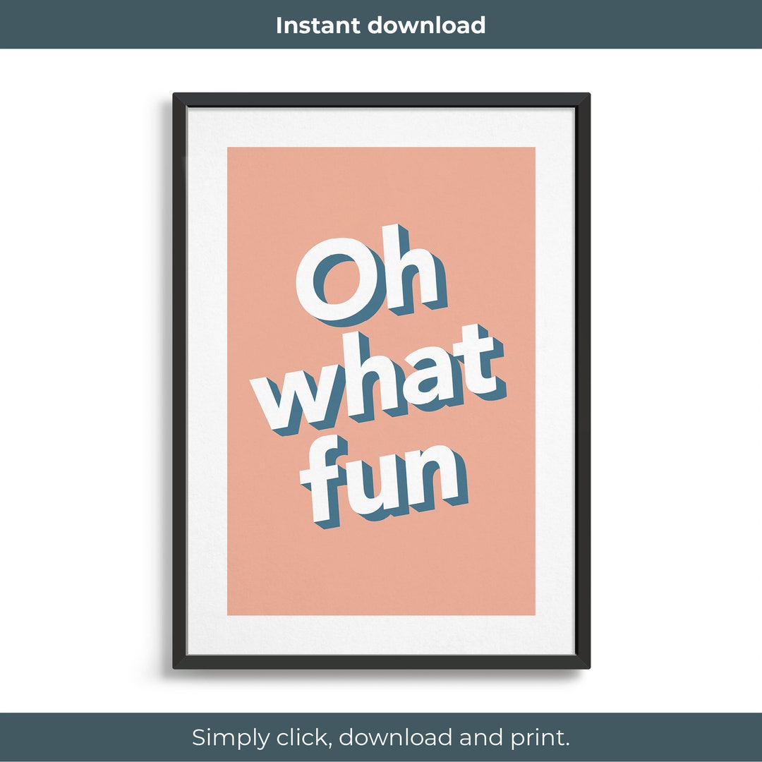 Oh What Fun Poster | Printable Modern Wall Art - Etsy
