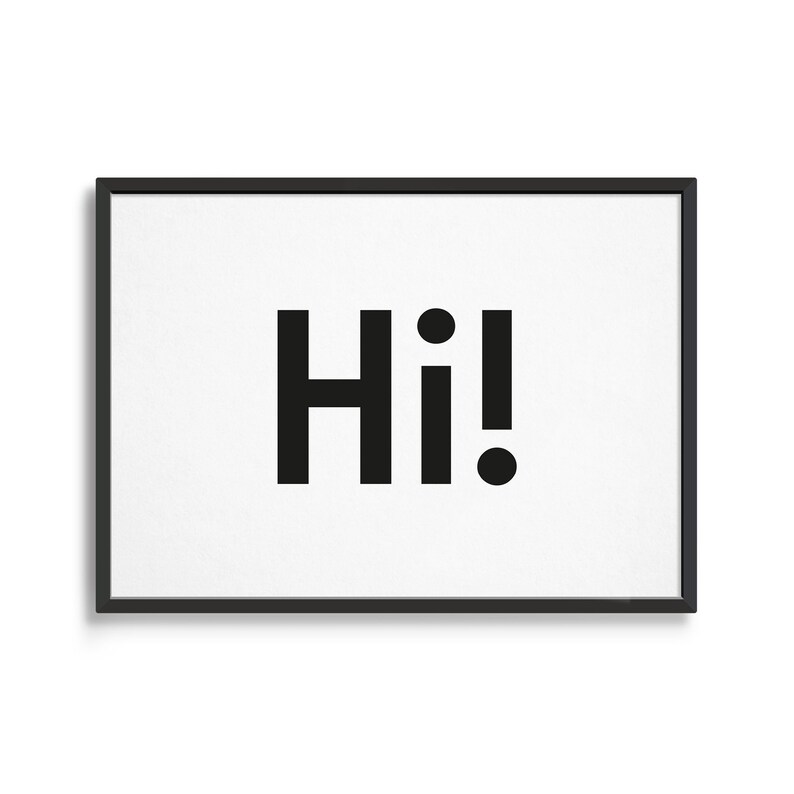 Hi Poster Printable Modern Wall Art - Etsy UK