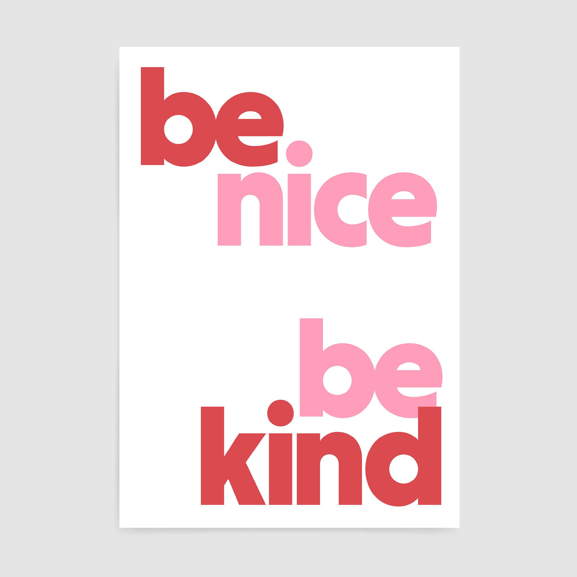 Be Nice Be Kind | Printable Wall Art | Gallery Wall Decor - Etsy