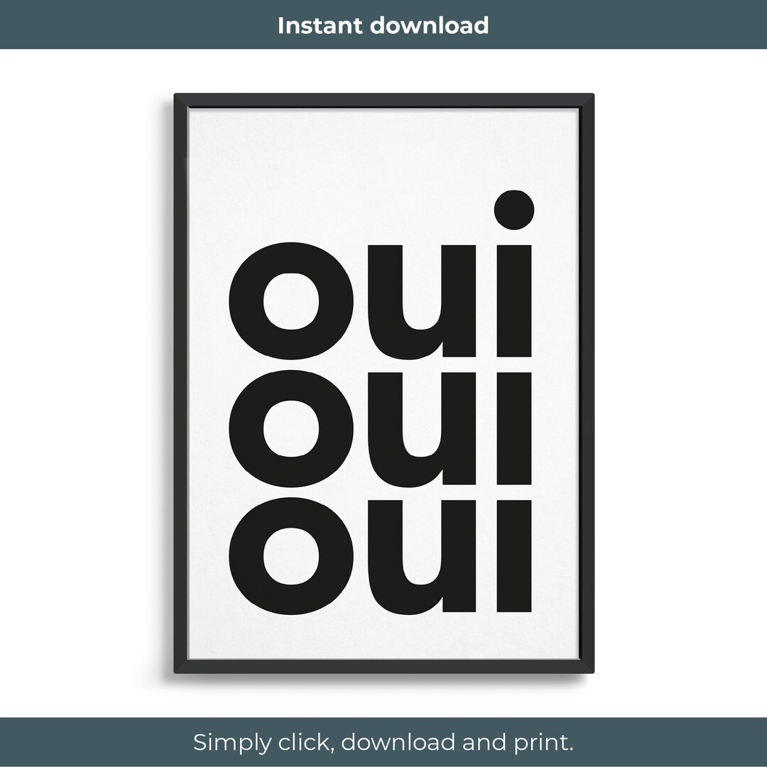 Oui Oui Oui Poster, Modern French Print (digital Download) - Etsy