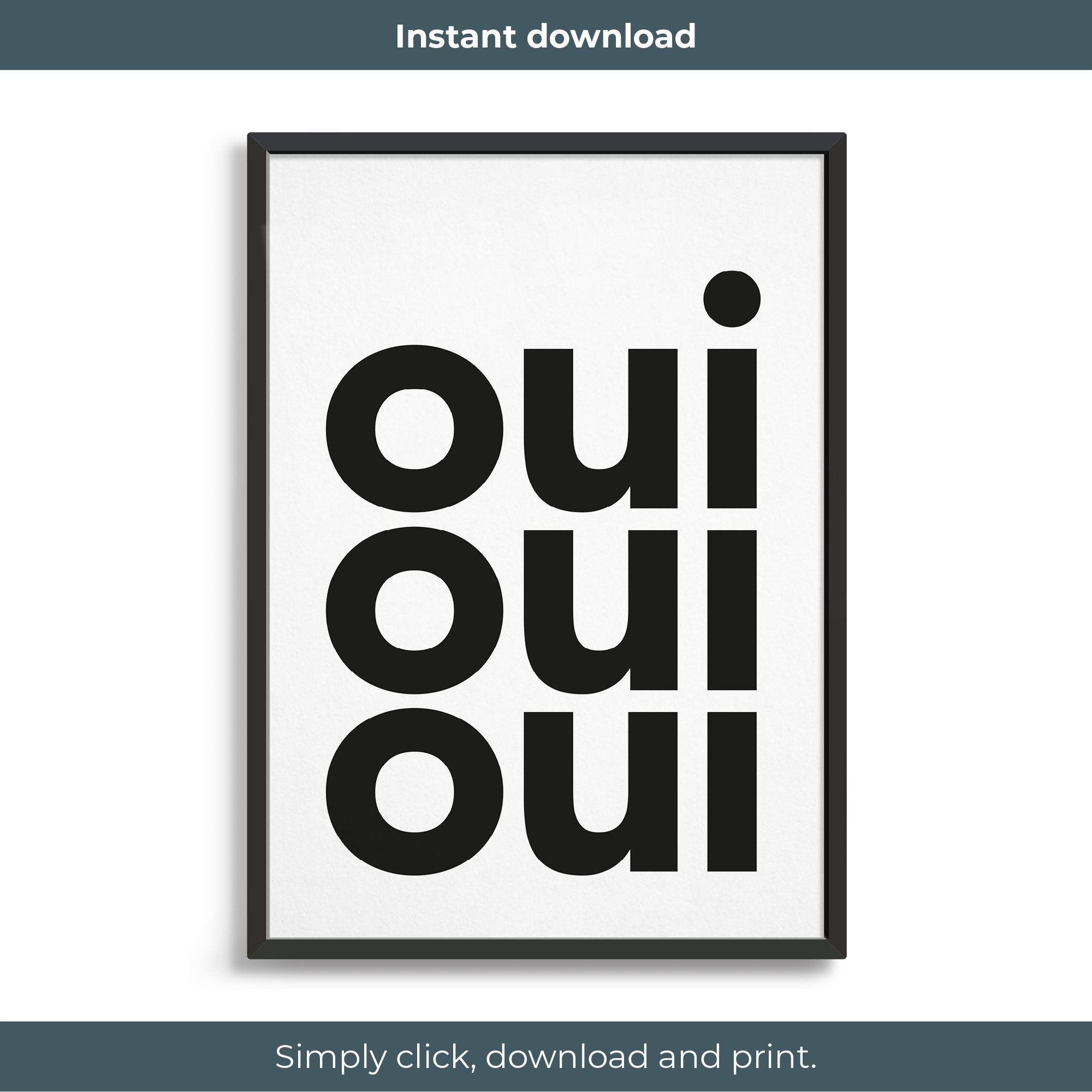 Printable Modern Wall Art / Oui Oui Oui Poster - Etsy