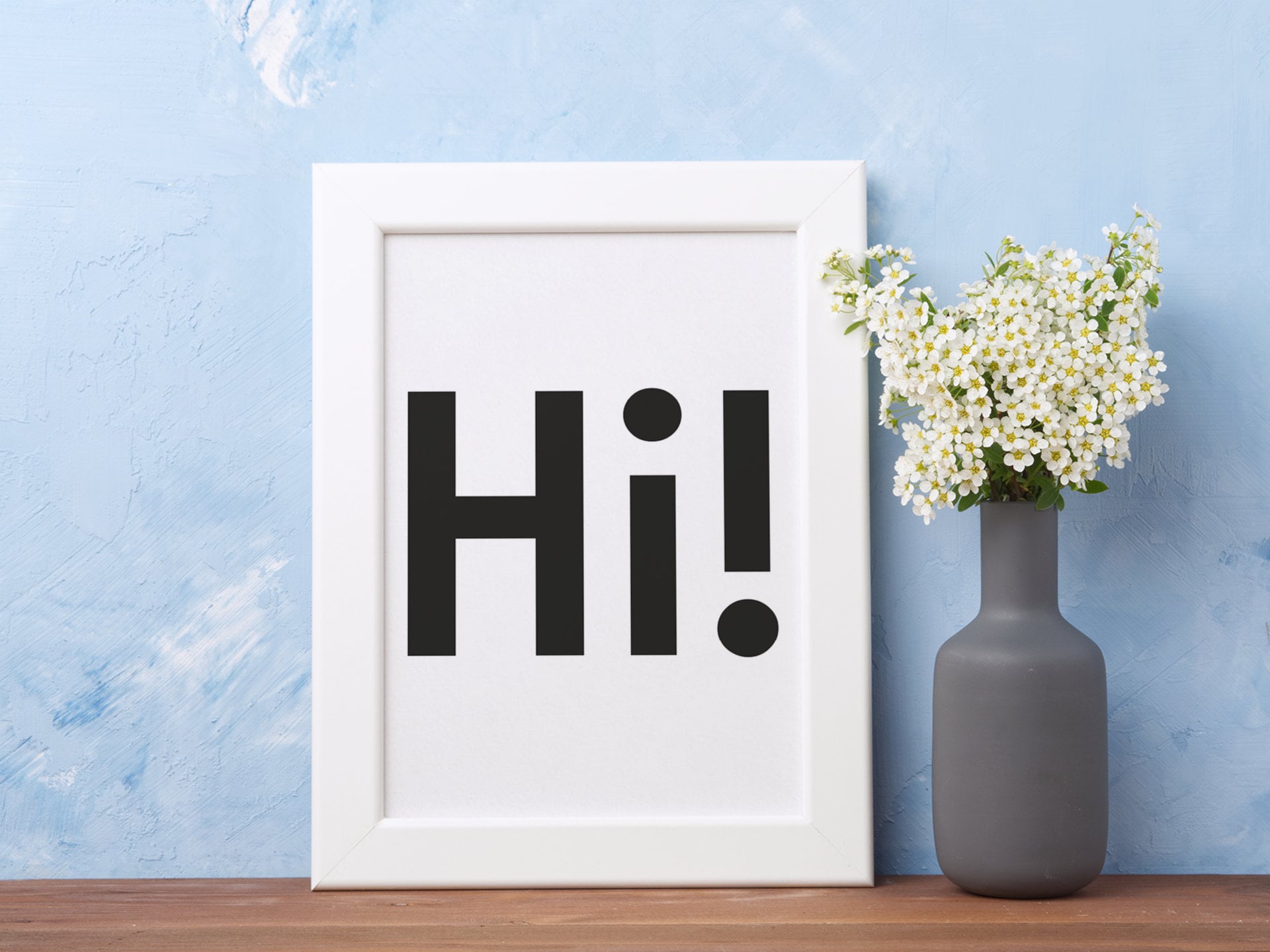 Hi Poster Printable Modern Wall Art - Etsy UK