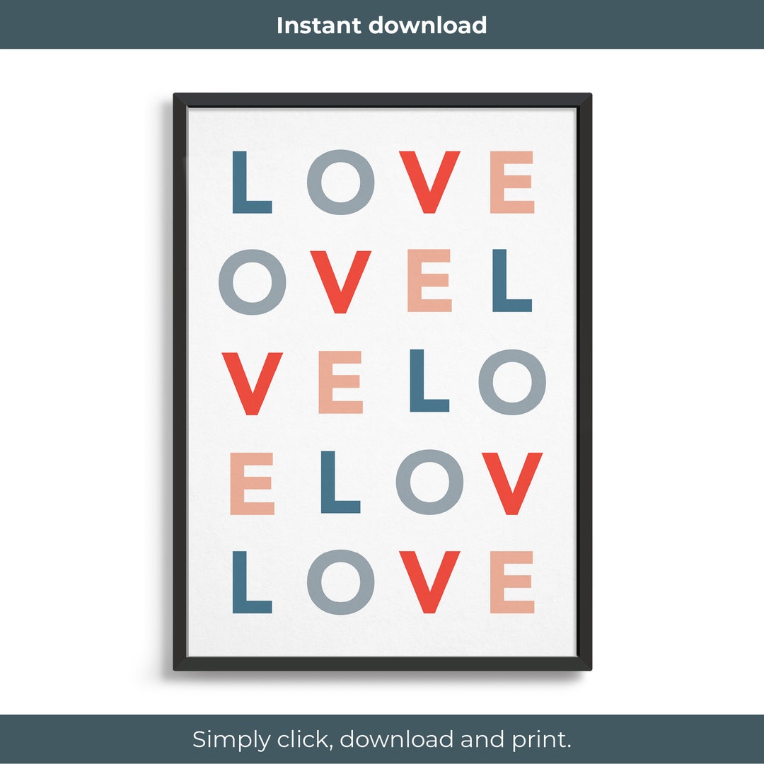 Love Poster | Printable Modern Wall Art - Etsy
